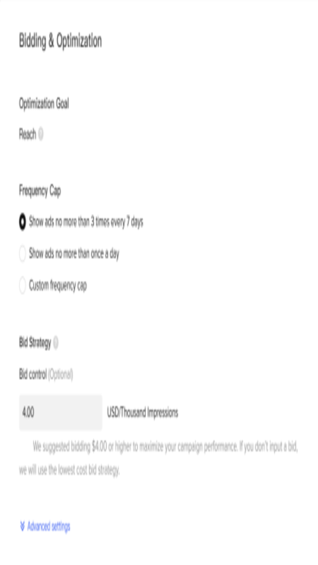 Simplified Bidding UI Brand Auction | TikTok Ads Manager